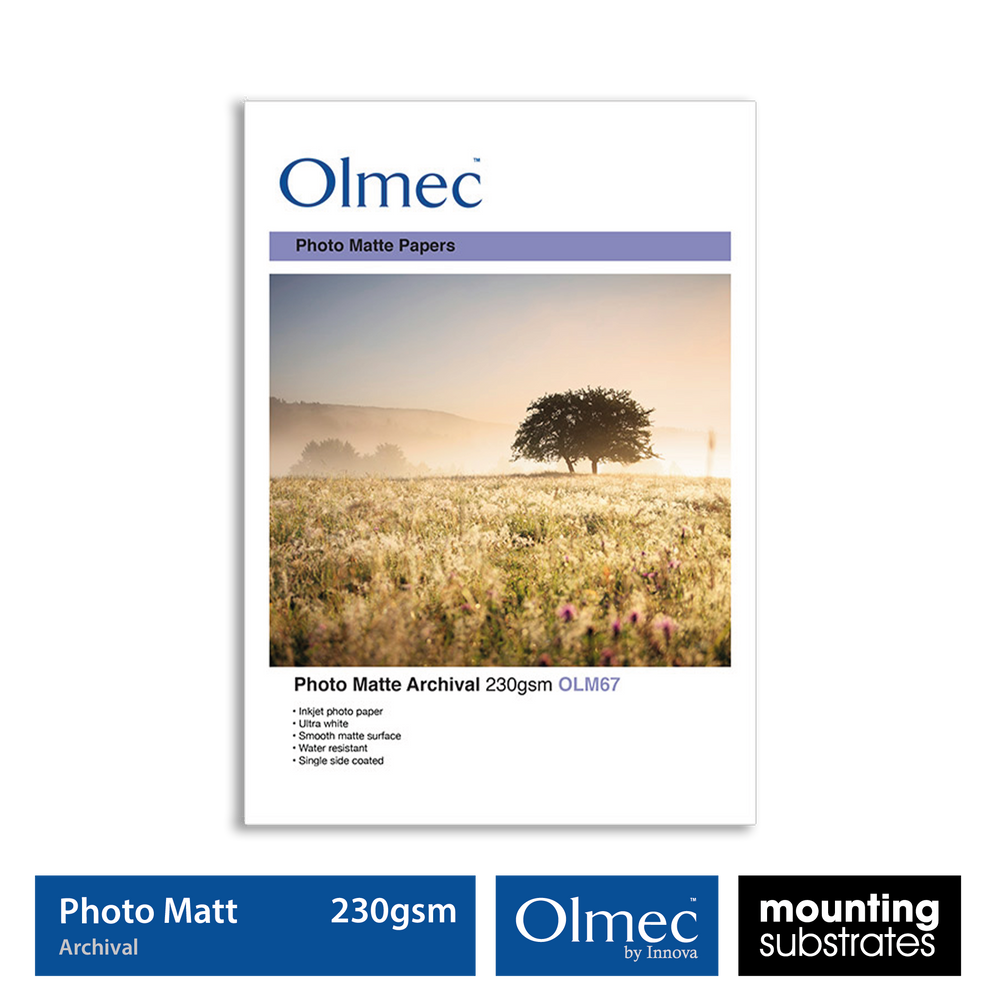 Olmec 230gsm Matte Archival Inkjet Paper | Ultra White Photo Paper in ...
